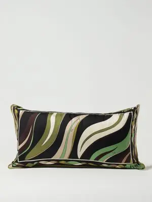 Emilio Pucci Cushion In Printed Silk Yellow