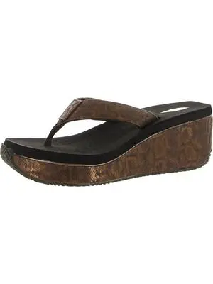 VOLATILE Frappachino Womens Leather Thong Wedges - Multi