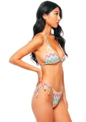 JMP THE LABEL Bali Tie Side Bikini Bottom Kaleidoscope - Multi
