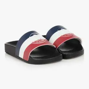 Moncler Black Logo Sliders - Multi