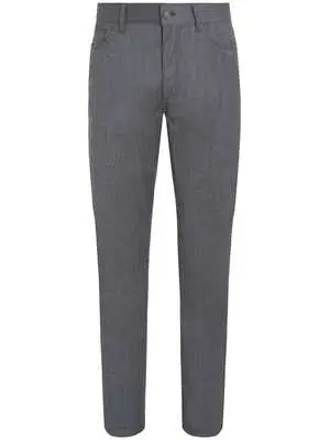 Zegna Raw Edge Hem Pants For Men