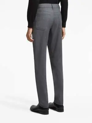 Zegna Roccia Stonewashed Wool Trousers - Grey