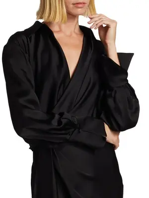 Simkhai Talita Draped Front Maxi Dress - Black