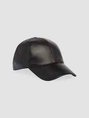 Prada Nappa Leather Baseball Cap - Black
