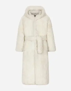 Dolce & Gabbana Shearling Hooded Coat