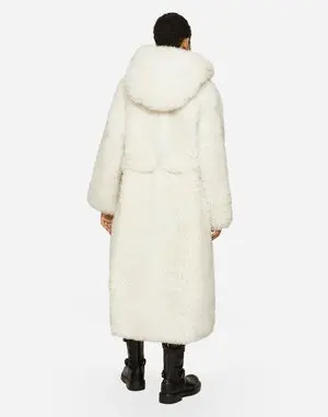 Dolce & Gabbana Shearling Hooded Coat