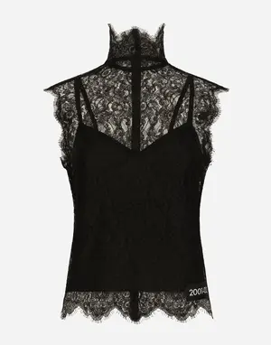 Dolce & Gabbana Chantilly Lace High-neck Top