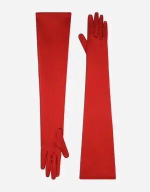 Dolce & Gabbana Long Satin Gloves - Red