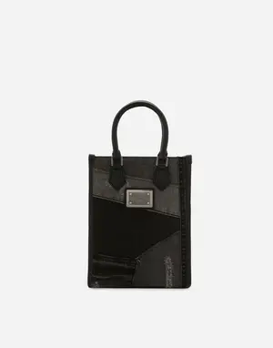 Dolce & Gabbana Small Patchwork Denim Shopper - Black