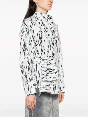 MSGM Graphic-print Cotton Blouse