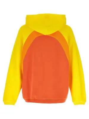 ERL Gradient-effect Panelled Cotton Hoodie - Orange