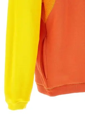 ERL Gradient-effect Panelled Cotton Hoodie - Orange