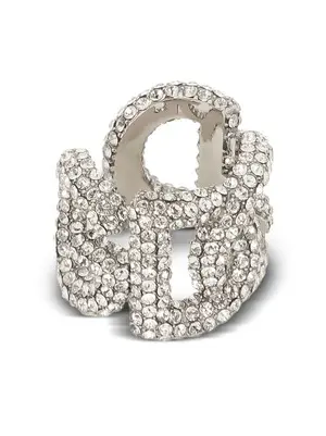 Dolce & Gabbana Logo Crystal-embellished Ring