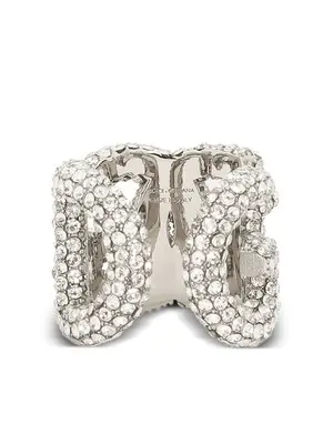 Dolce & Gabbana Logo Crystal-embellished Ring