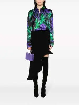 MSGM Graphic-print Long-sleeve Shirt