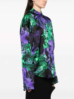 MSGM Graphic-print Long-sleeve Shirt