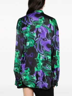 MSGM Graphic-print Long-sleeve Shirt