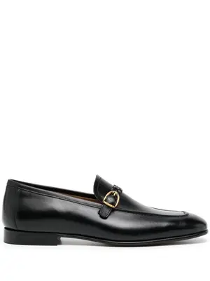 TOM FORD Martin Woven-strap Leather Loafers - Black