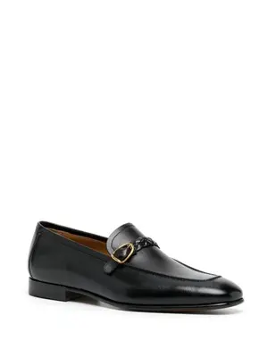 TOM FORD Martin Woven-strap Leather Loafers - Black