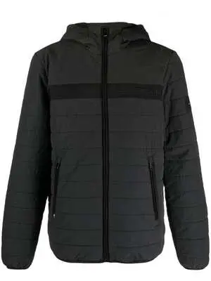 Tommy Hilfiger Logo-embroidered Padded Hooded Jacket - Black
