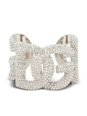 Dolce & Gabbana Crystal-embellished Cuff Bracelet - Silver