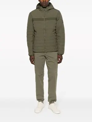 Tommy Hilfiger Logo-embroidered Padded Hooded Jacket - Green