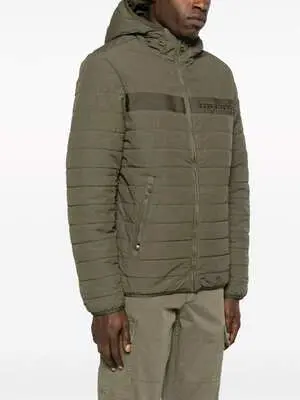 Tommy Hilfiger Logo-embroidered Padded Hooded Jacket - Green
