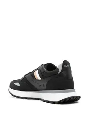 BOSS Striped Lace-up Sneakers - Black