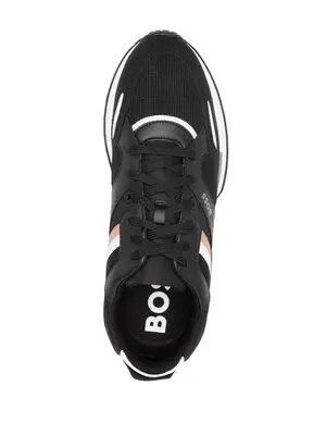 BOSS Striped Lace-up Sneakers - Black