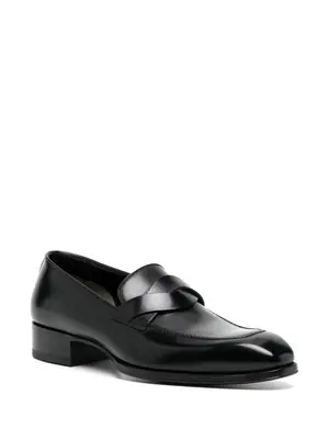 TOM FORD Leather Loafers - Black