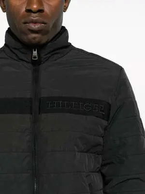Tommy Hilfiger Logo-embroidered Padded Jacket - Black