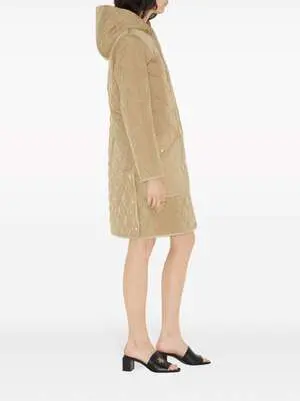 Burberry Diamond-quilted Hooded Parka Coat - Neutrals