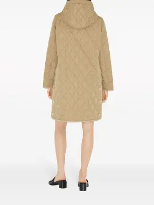 Burberry Diamond-quilted Hooded Parka Coat - Neutrals