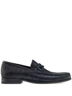 Ferragamo Croc Effect Loafers For Men