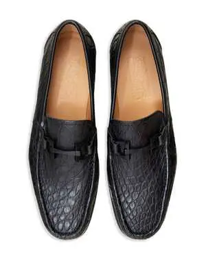 FERRAGAMO Gancini Loafers - Black