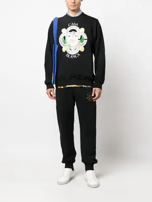 Casablanca Le Joueur Cotton Sweatshirt - Black