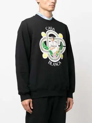 Casablanca Le Joueur Cotton Sweatshirt - Black
