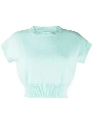 TEDDY CASHMERE Genova Sleeveless Cropped Cashmere Jumper - Blue