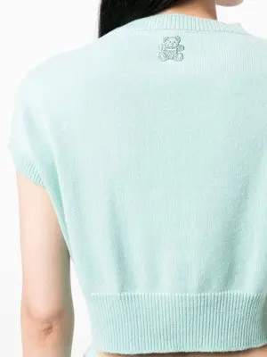 TEDDY CASHMERE Genova Sleeveless Cropped Cashmere Jumper - Blue