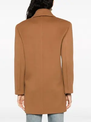 Saint Laurent Double-breasted Wool Coat - Brown