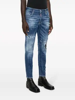 Dsquared2 Distressed Slim-cut Jeans - Blue