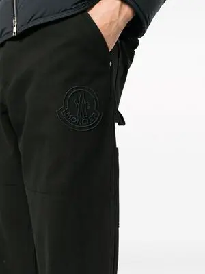 Moncler Logo Embroidered Cotton Track Pants