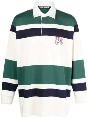 Palm Angels Striped Cotton Polo Shirt