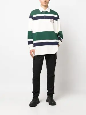 Palm Angels Striped Cotton Polo Shirt