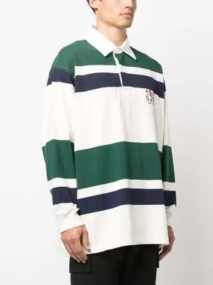 Palm Angels Striped Cotton Polo Shirt