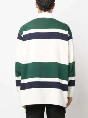 Palm Angels Striped Cotton Polo Shirt