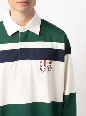 Palm Angels Striped Cotton Polo Shirt