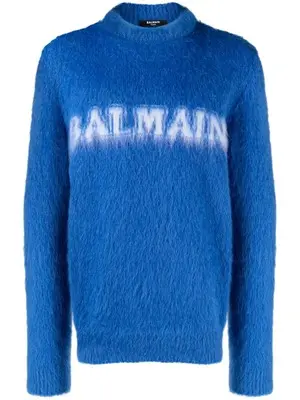Balmain Logo-print Jumper - Blue