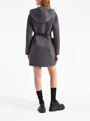 Prada Single-breasted Wool Coat - Grey