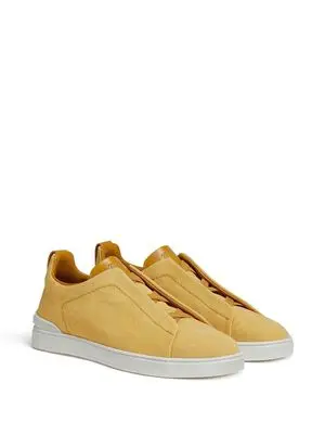 Zegna Triple Stitch Canvas Sneakers - Yellow